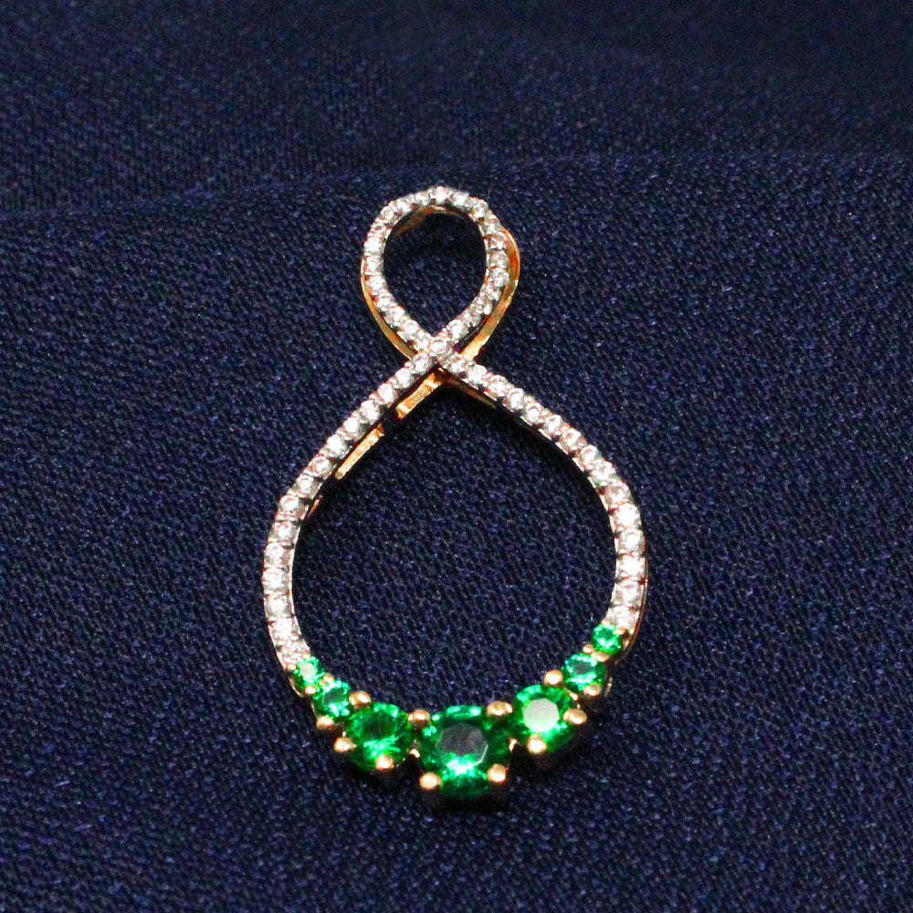 Buy Infinity Shape Green Stone Pendant in India | Chungath Jewellery ...